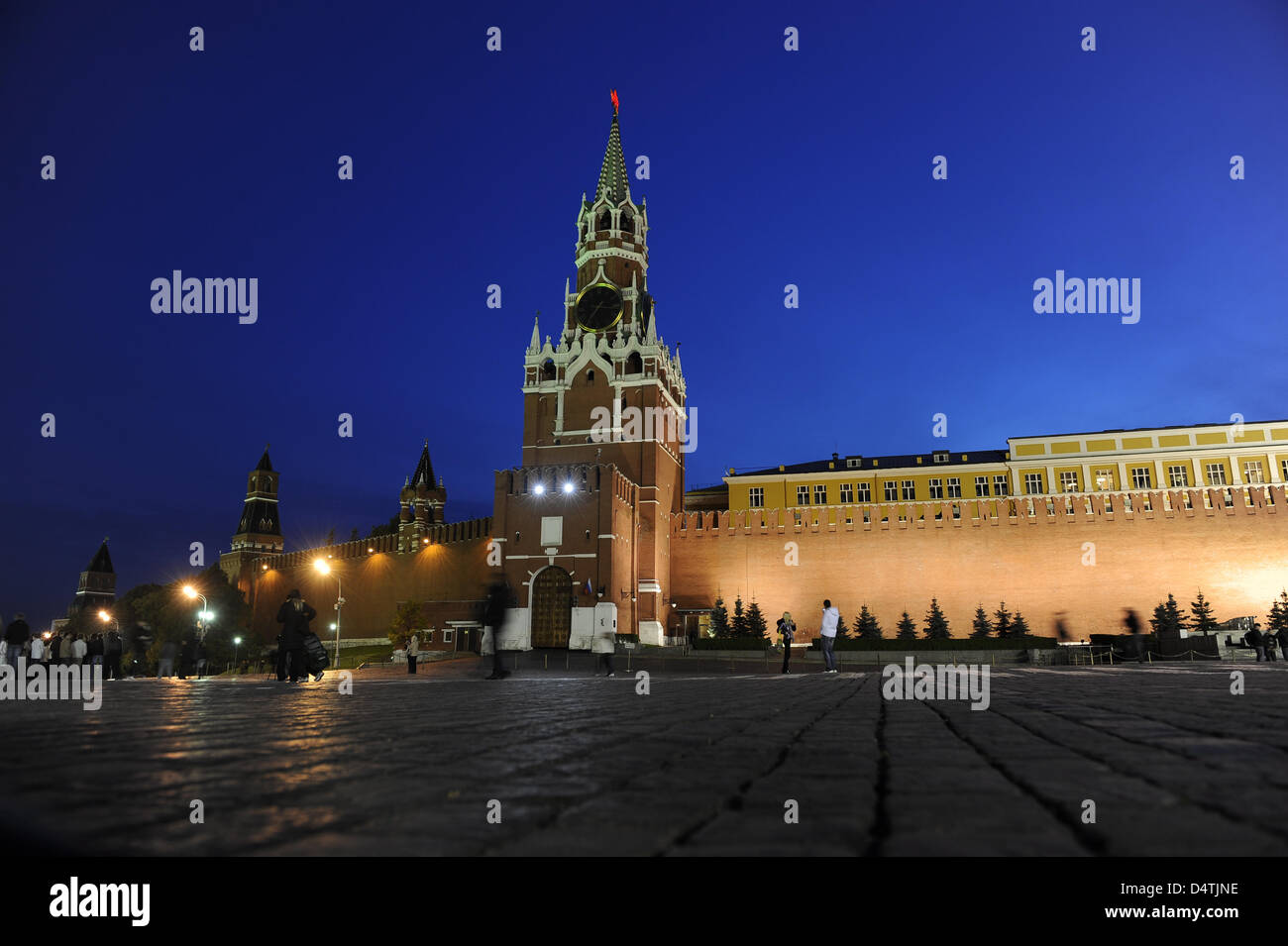 The Kremlin on the Red Square at night in Moscow, Russia, 11 October ...