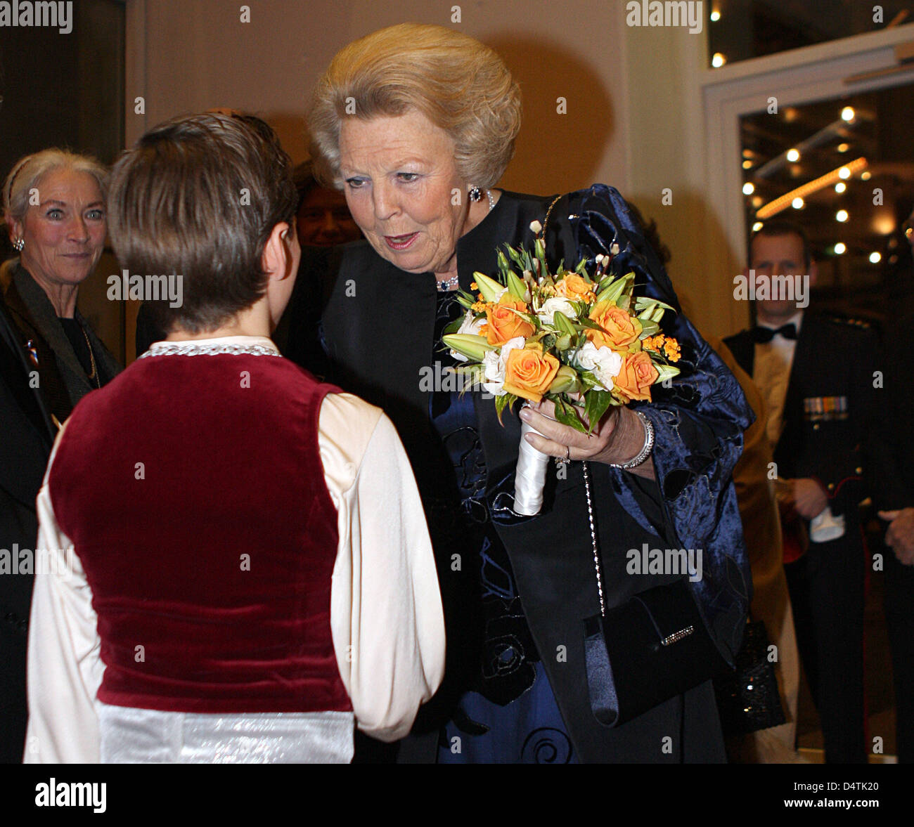 Dutch Queen Beatrix meets Alexandra Radius as she attends the 15th ...