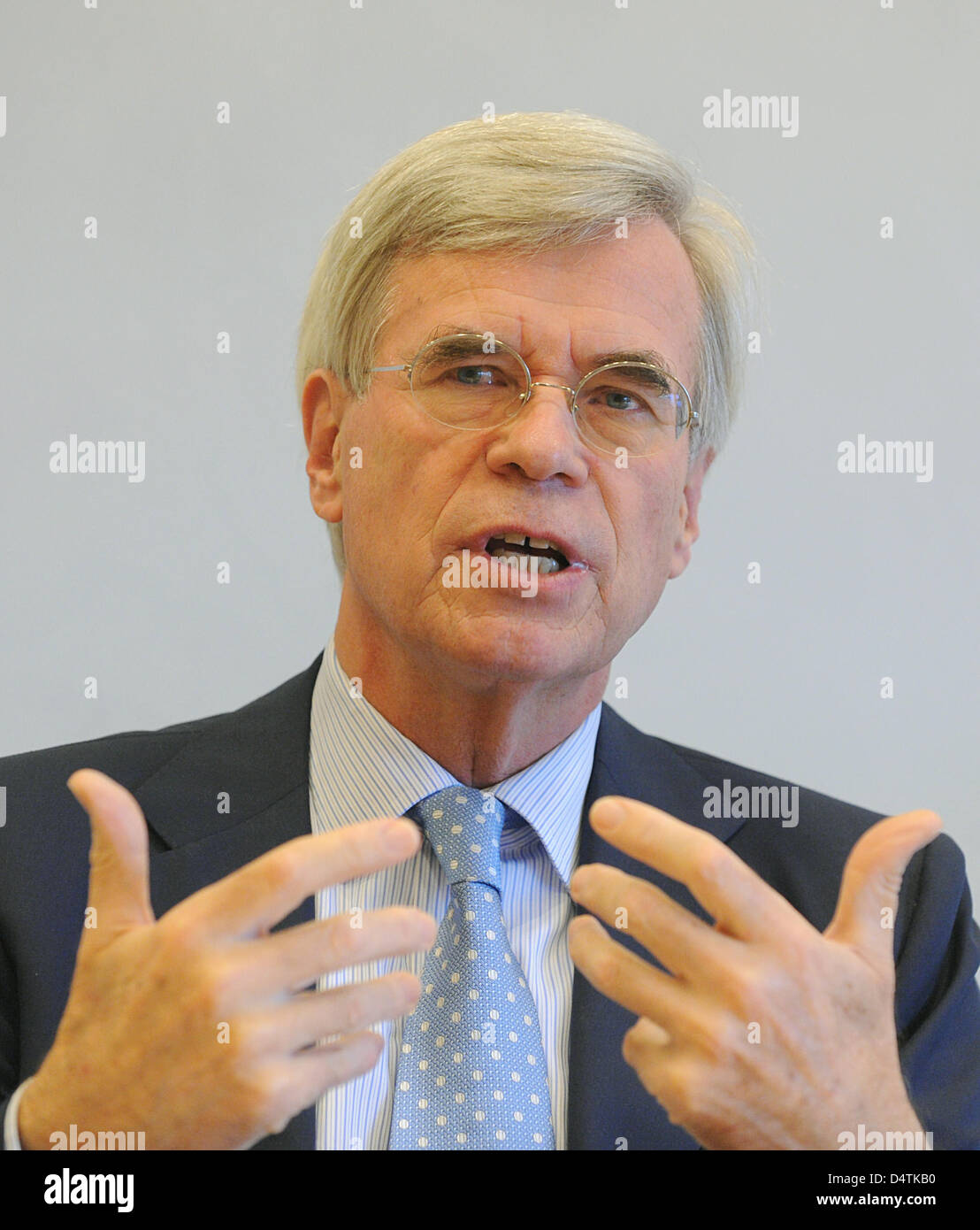 Otto Group CEO Michael Otto speaks during a press conference on the ...