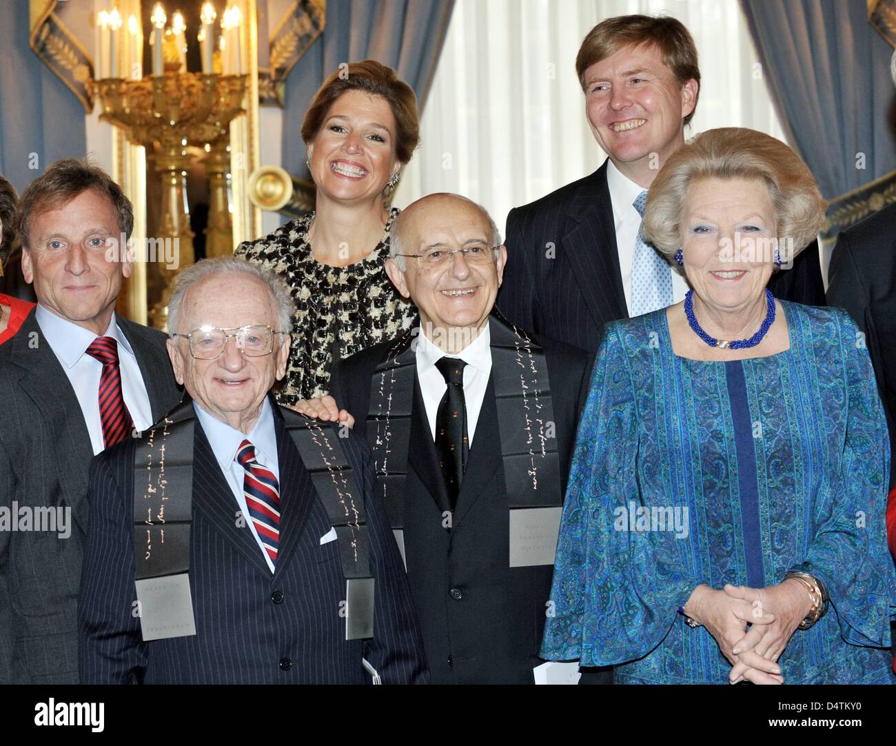 (2L-R) Benjamin Ferencz, Princess Maxima of the Netherlands, Antonio ...