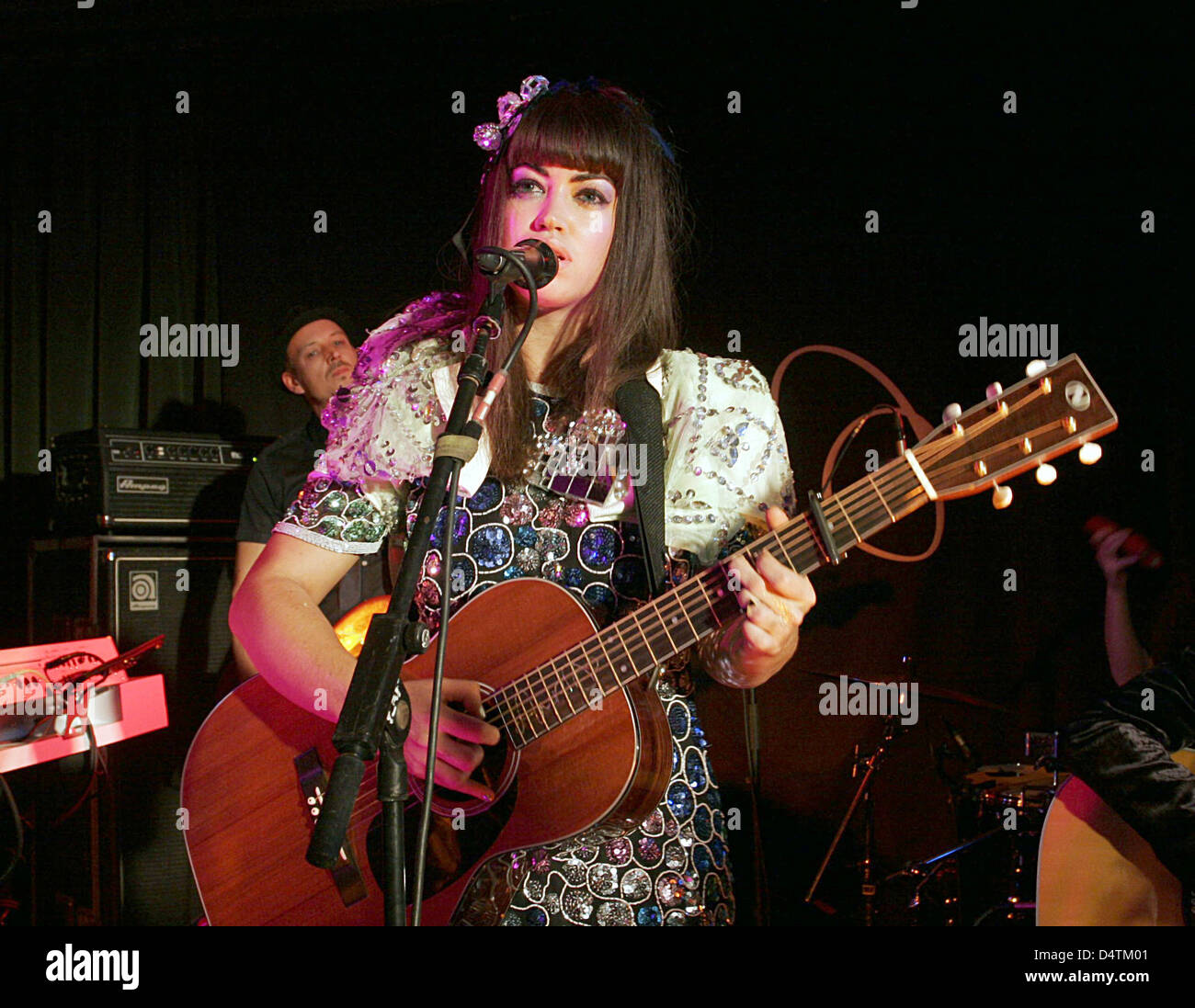 Danish singer Aura Dione performs on stage at ?Gruener Salon? in Berlin ...