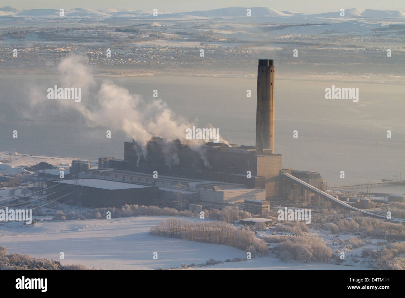 An aerial view of ScottishPower's Longannet power station on the north ...