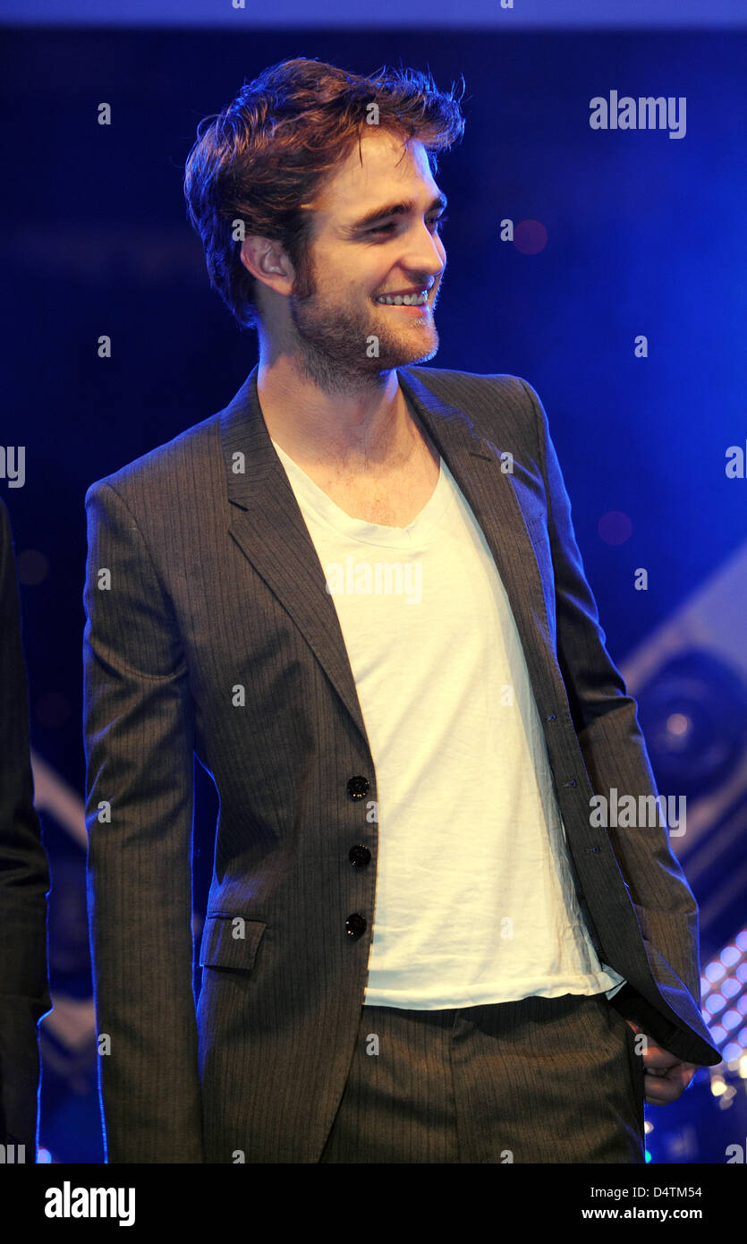 British actor Robert Pattinson poses at the HVB youth meeting in Munich ...