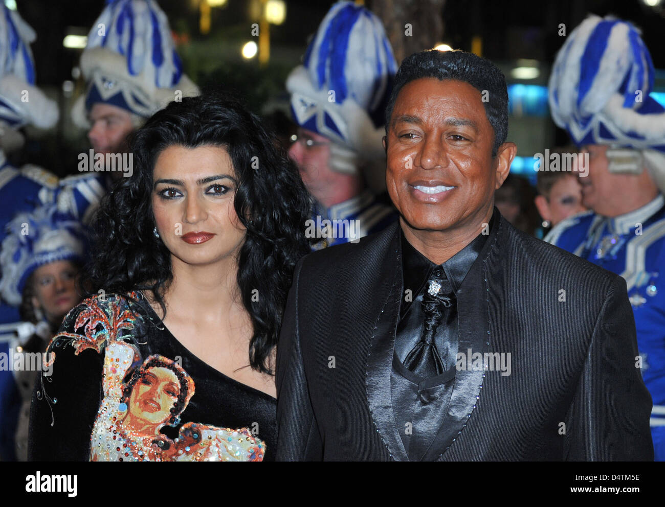 US musician Jermaine Jackson (R) and his wife Halima Rashid (L) smile ...