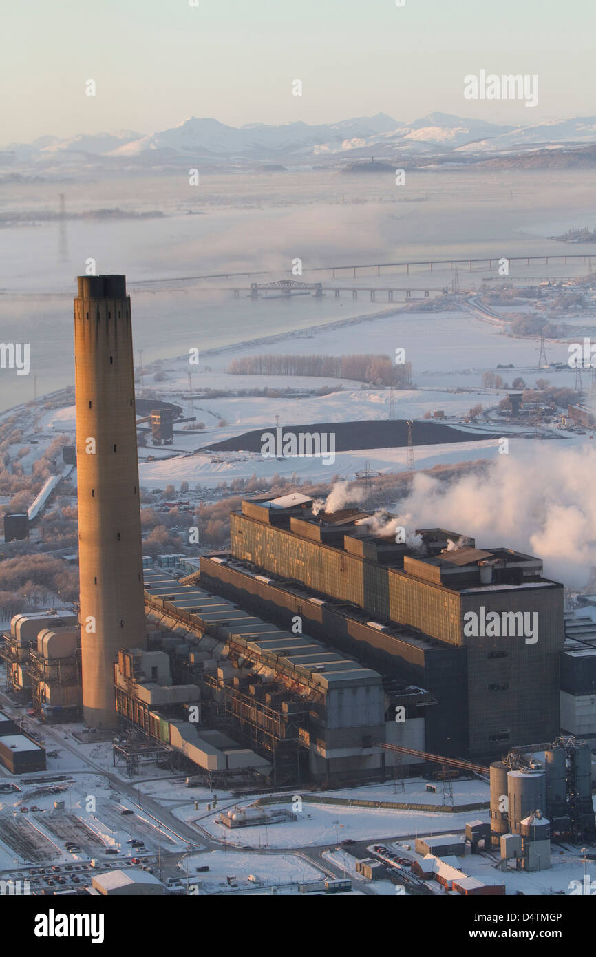 An aerial view of ScottishPower's Longannet power station on the north ...
