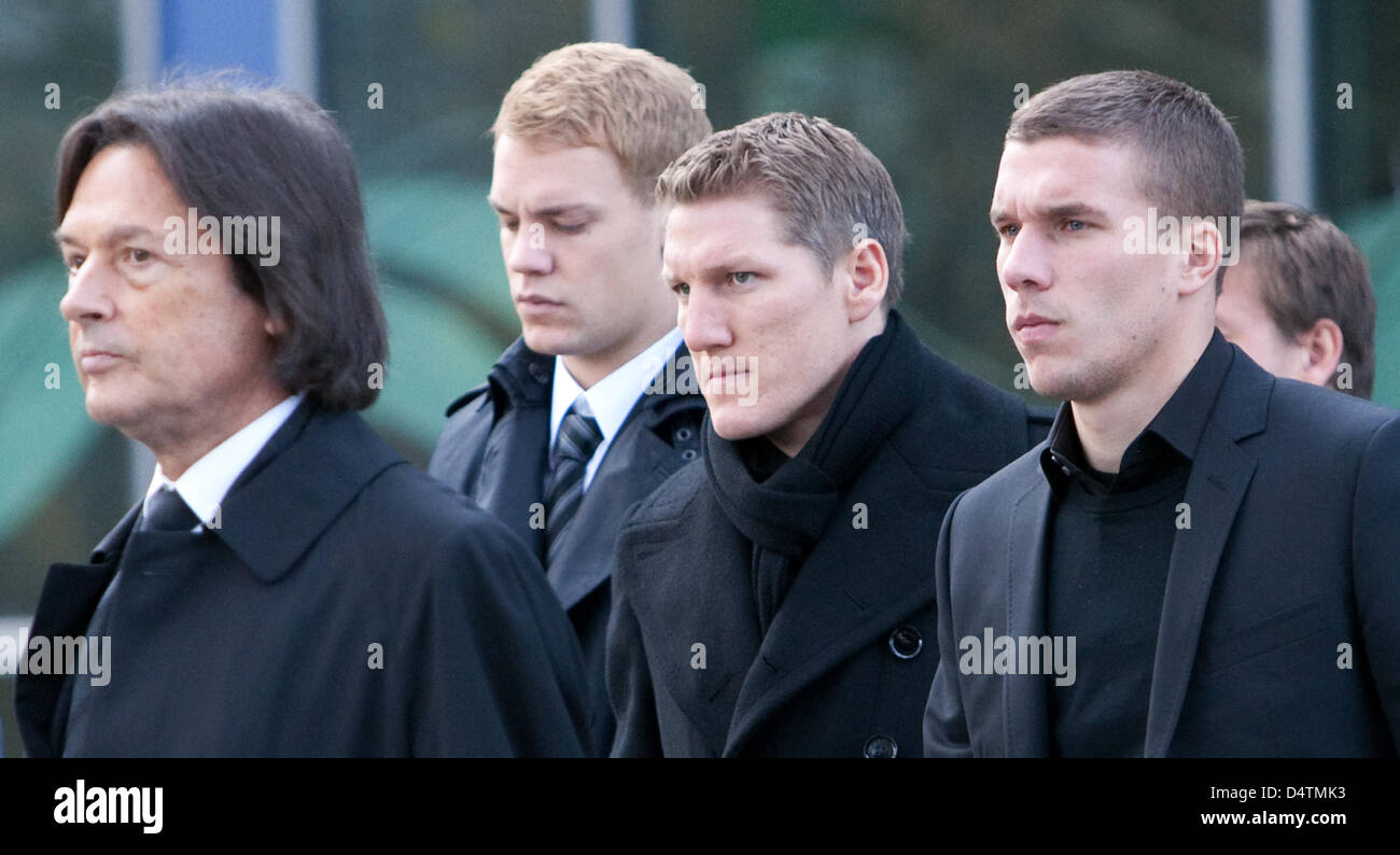 Germany internationals (L-R) Manuel Neuer, Bastian Schweinsteiger, and ...