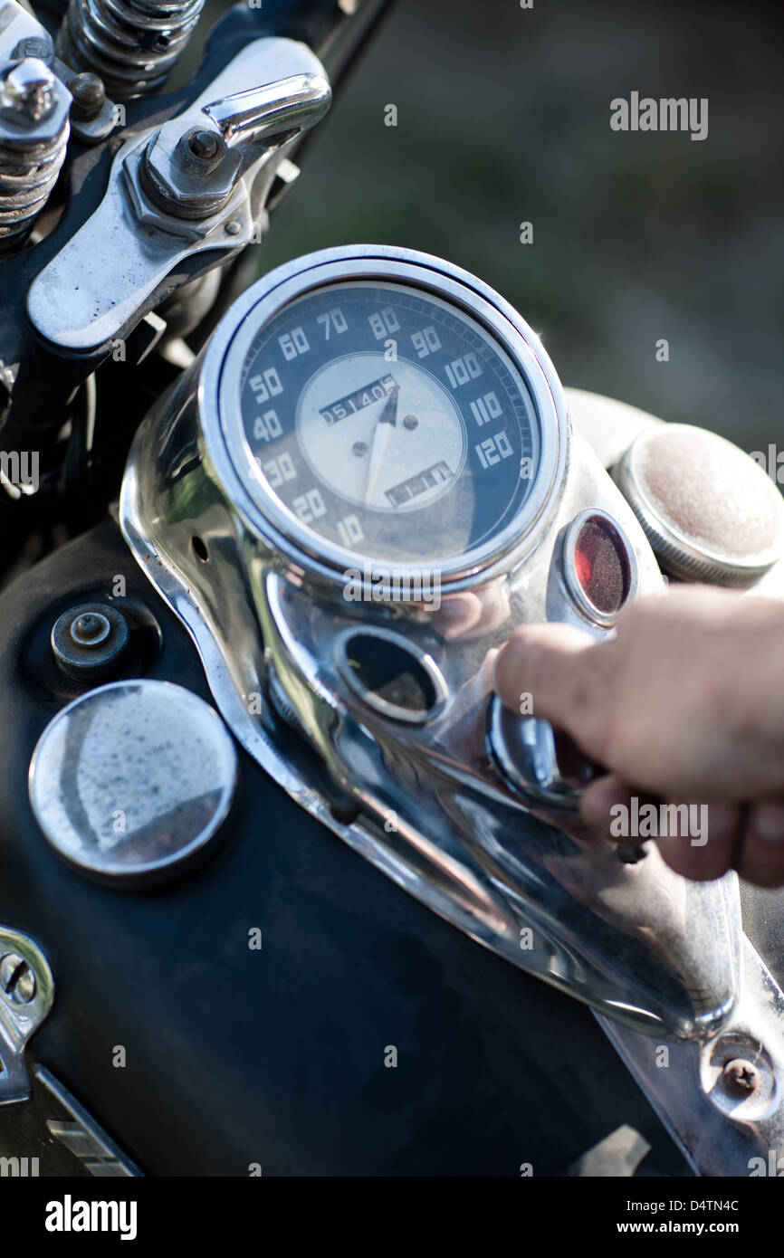 Close up of motorcycle speedometer Stock Photo - Alamy