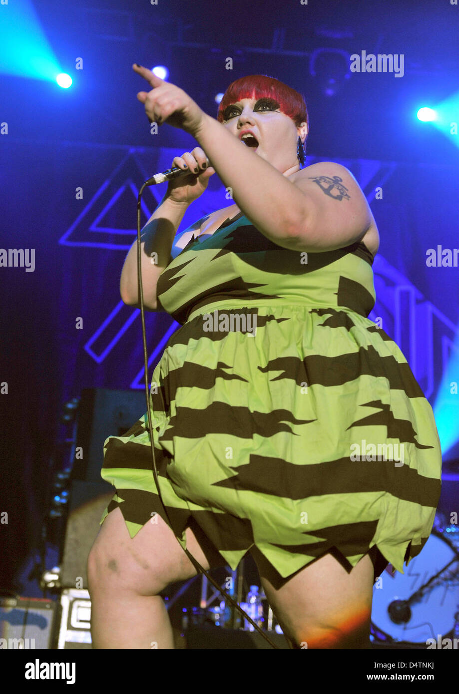 Beth Ditto, singer of the band ?Gossip?, pictured on stage during a ...