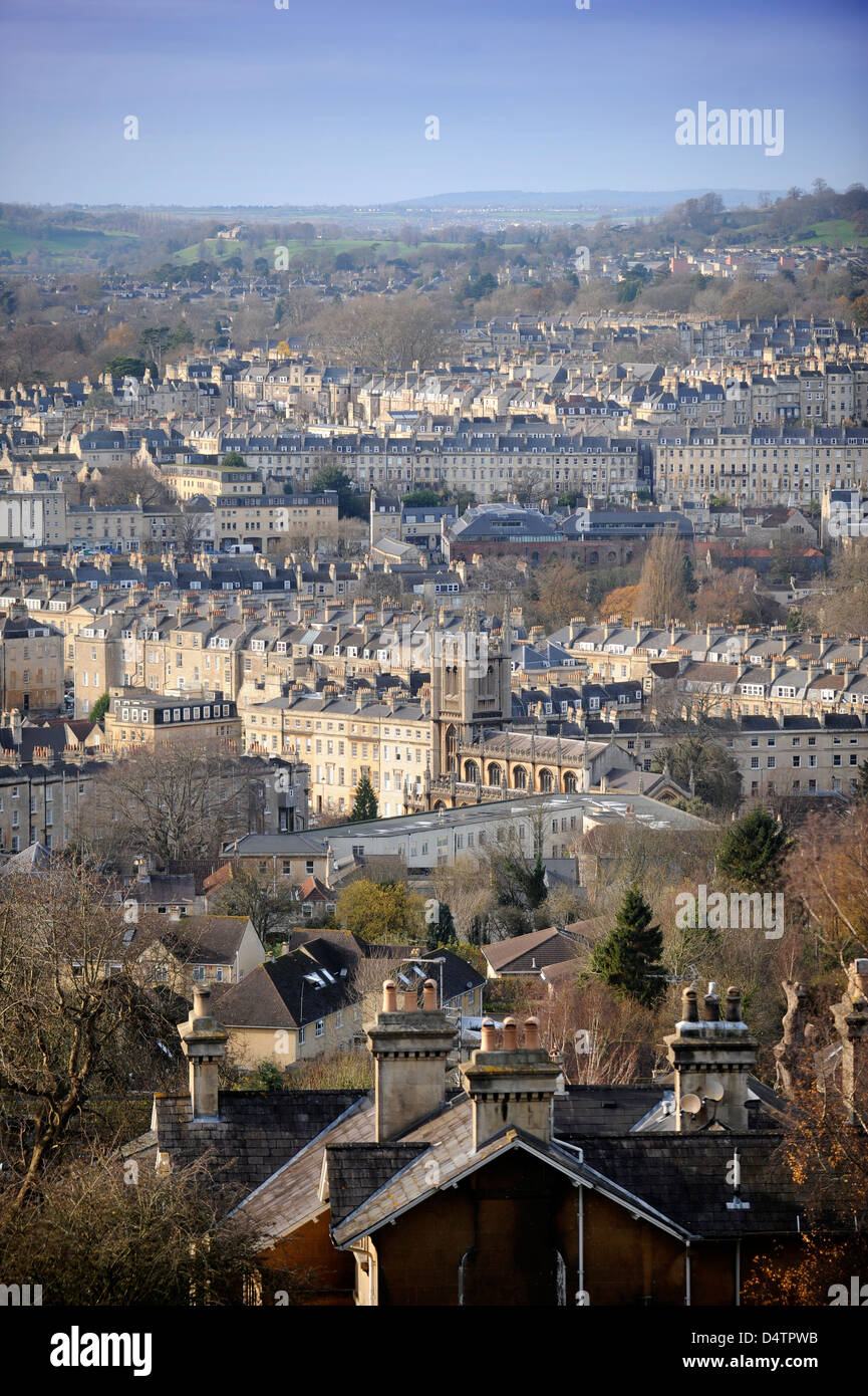 View across the rooftops of Bath Somerset UK Stock Photo - Alamy