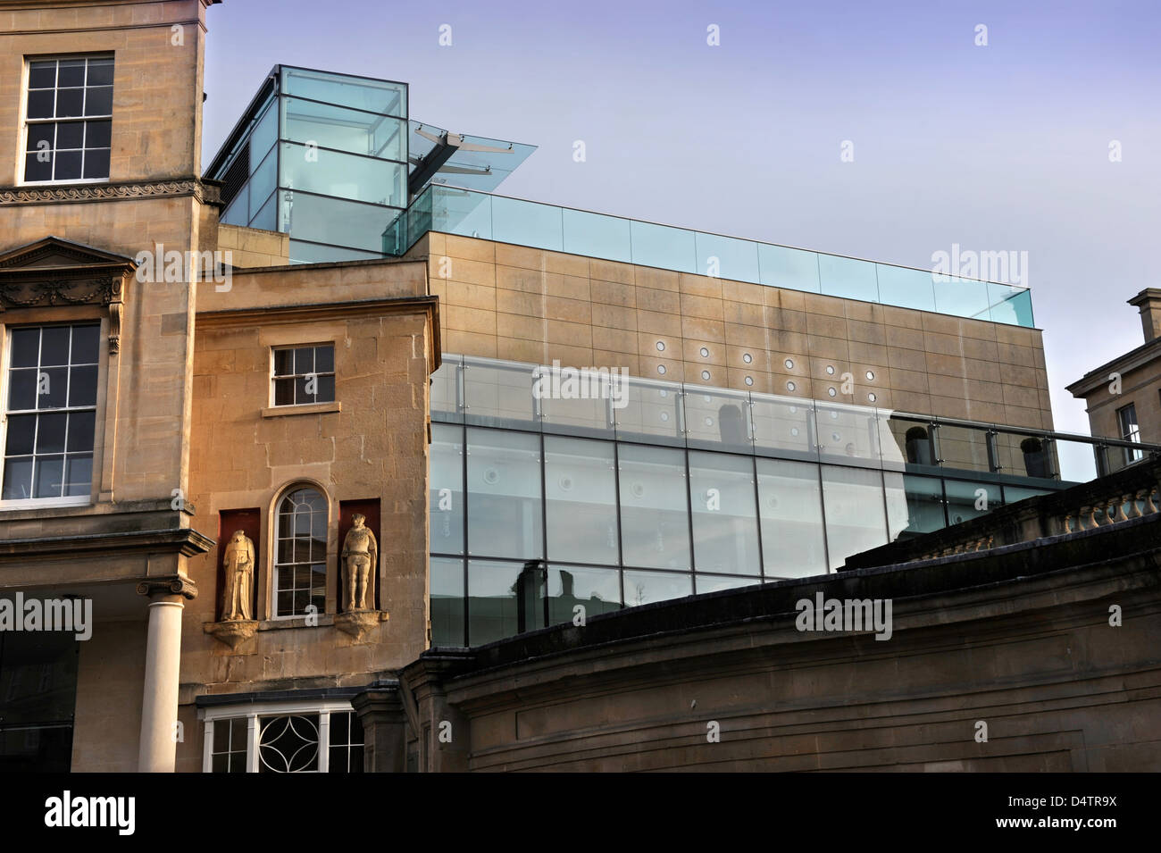 Detail of old Georgian architecture blending into the contemporary Bath ...