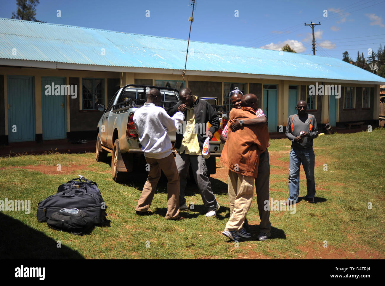 Long distance runners greet each other at the ?Adidas Marathon Camp? in ...