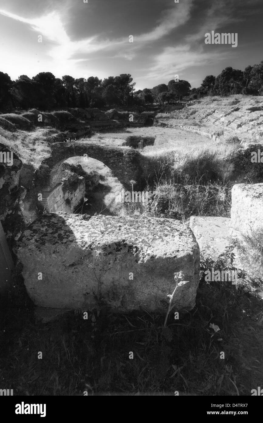 Syracuse, Roman amphitheater Stock Photo - Alamy