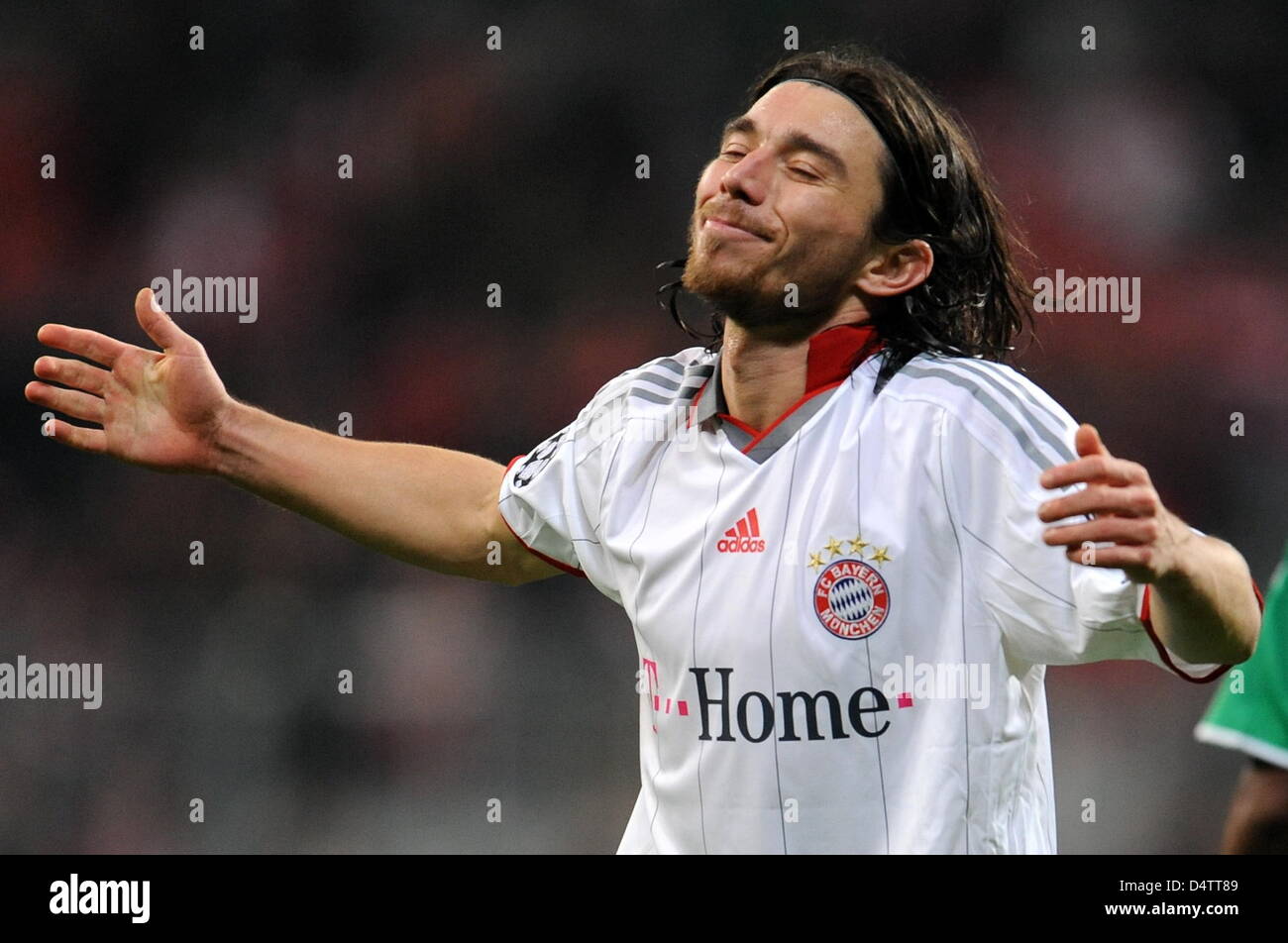 Munich?s Danijel Pranjic grimaces after a missing a scoring chance ...