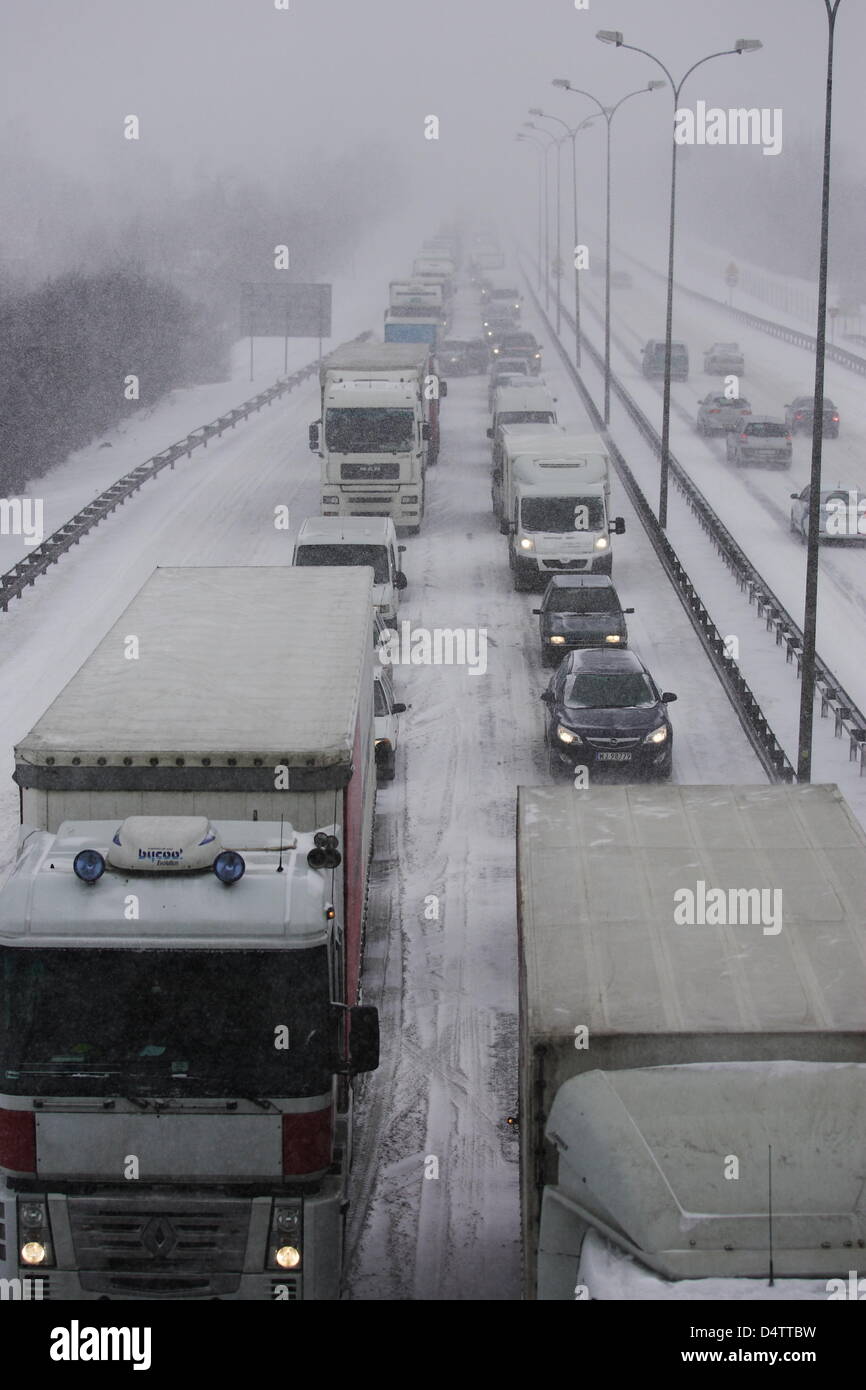 Gdansk, Poland 19th, March, 2013 Heavy snowfall hits Northern Poland ...