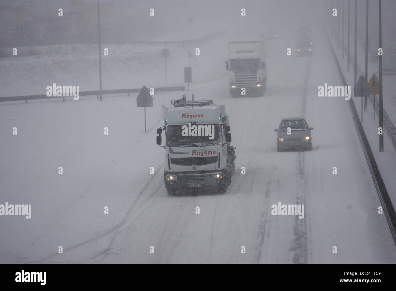 Gdansk, Poland 19th, March, 2013 Heavy snowfall hits Northern Poland ...