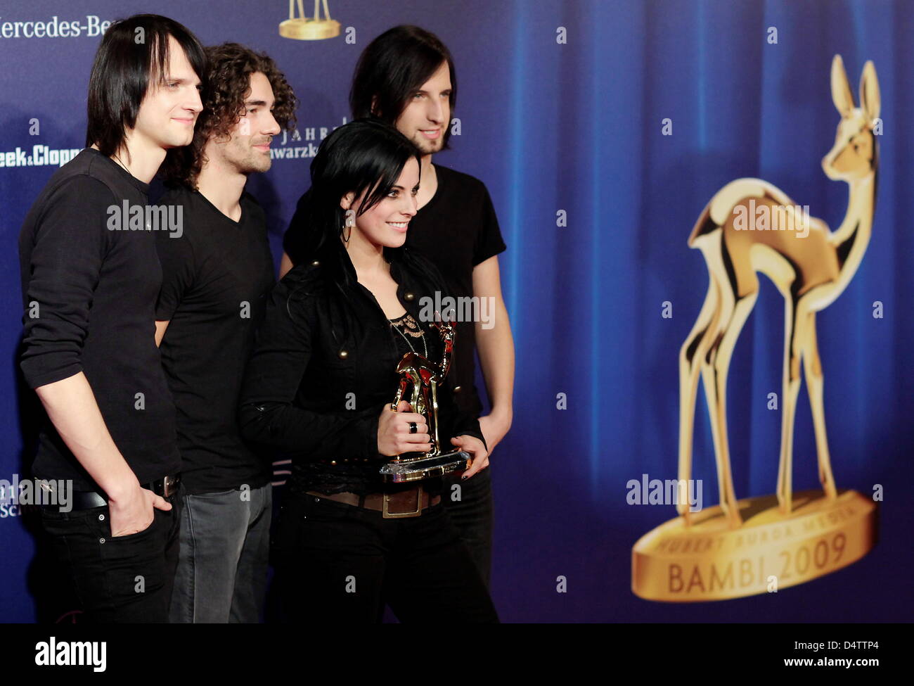 German rock band Silbermond pose with their Bambi 2009 award at the ...