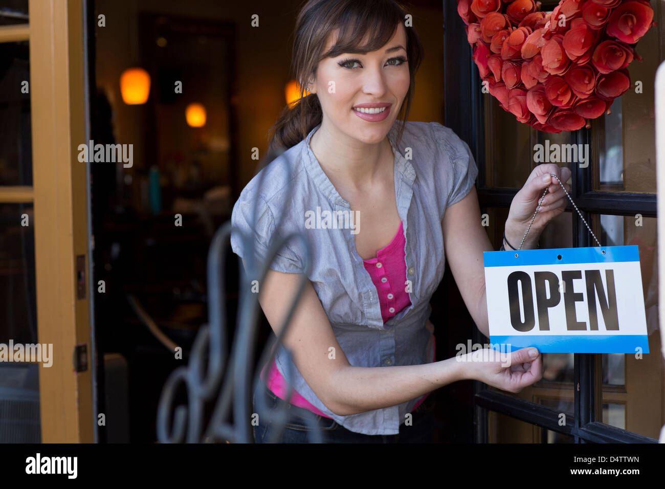 Woman at half door hi-res stock photography and images - Alamy