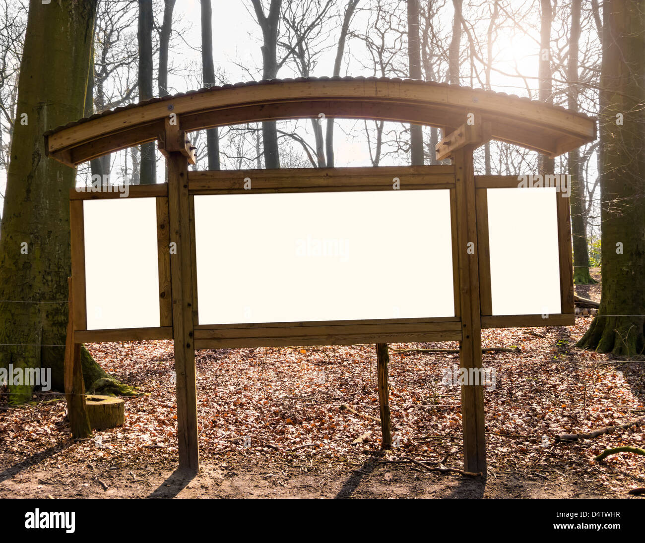 Billboard in Forest Stock Photo - Alamy