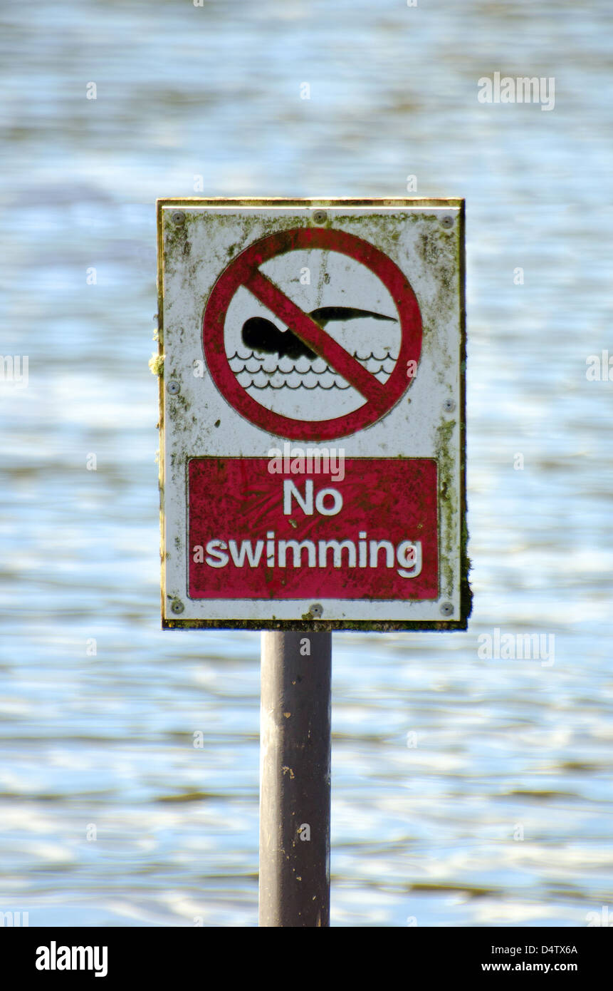 No swimming sign Stock Photo - Alamy