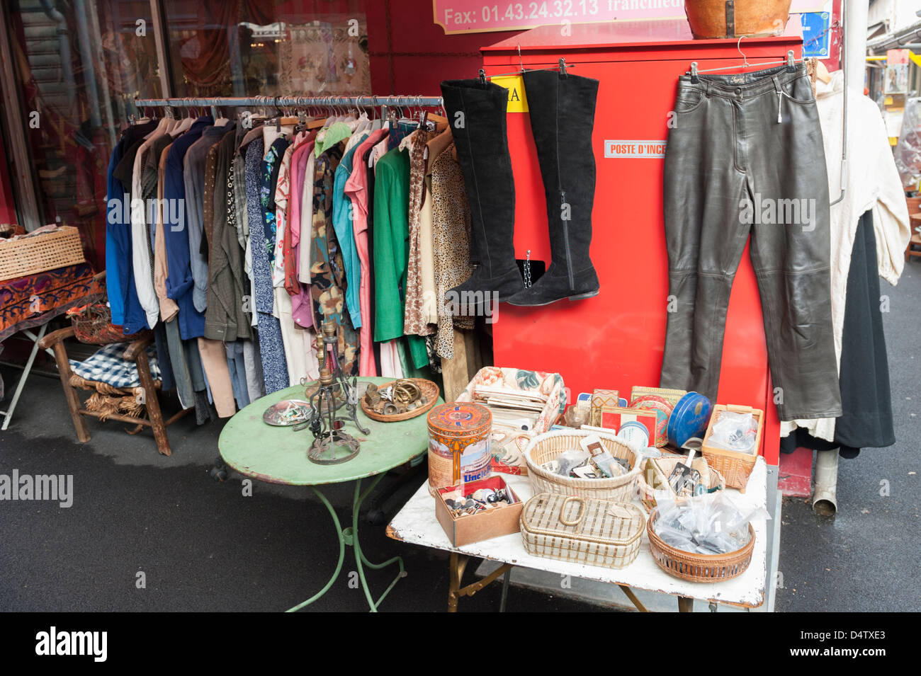 Marché aux Puces (flea market) at St-Ouen near to Clignancourt in the north of Paris, France ...