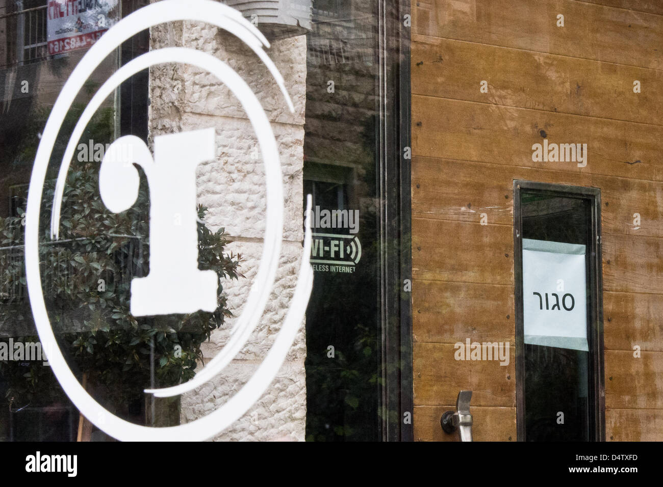 A Hebrew sign notifies customers the Restobar is closed. Shachar Levi ...