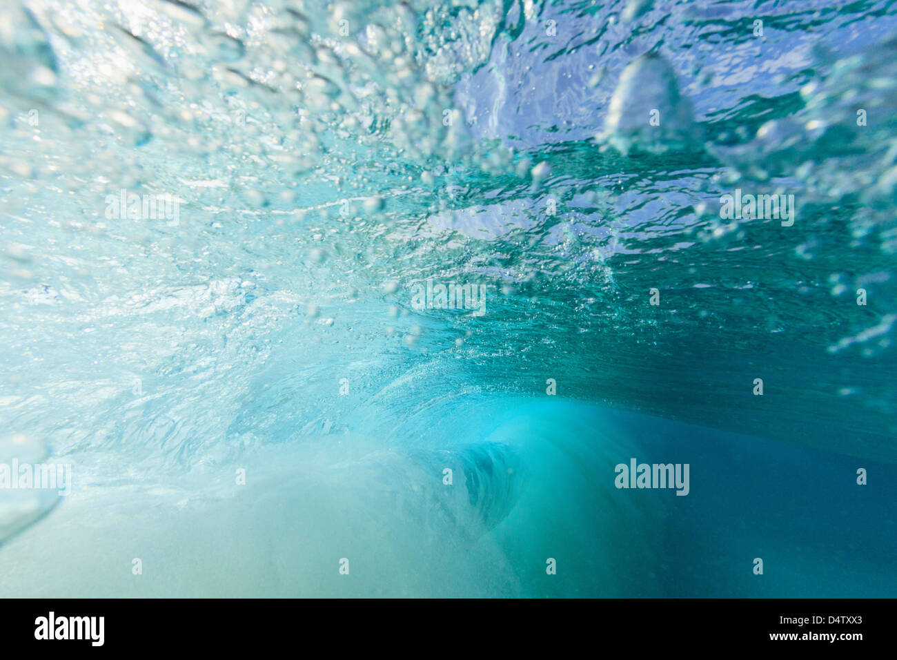 Crashing wave viewed underwater Stock Photo - Alamy