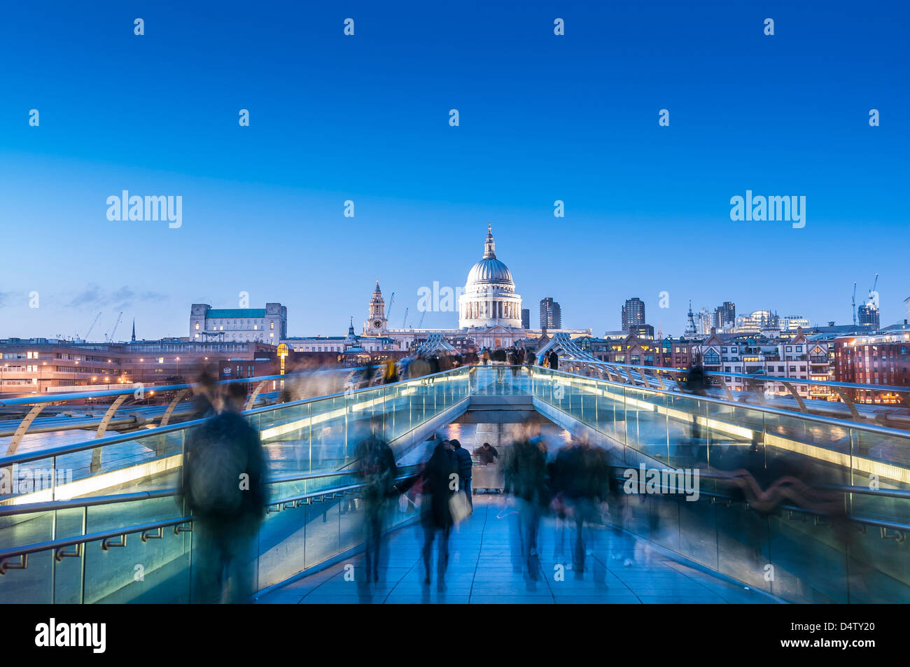 st.paul's cathedral and millenium bridge,london,england,uk,europe Stock ...