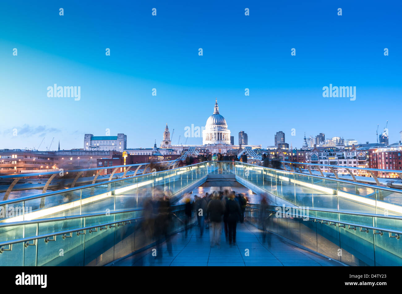 st.paul's cathedral and millenium bridge,london,england,uk,europe Stock ...