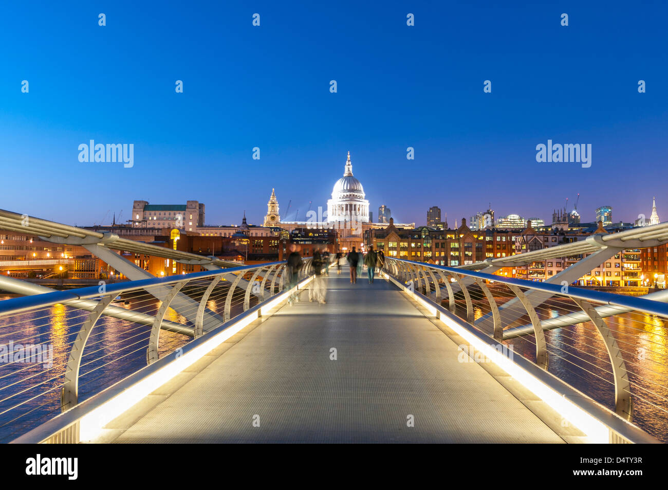 st.paul's cathedral and millenium bridge,london,england,uk,europe Stock ...