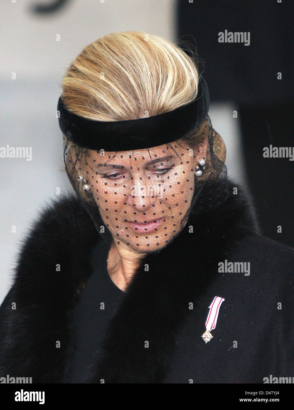 Princess Lea, widow of Prince Alexander of Belgium, attends the funeral ...