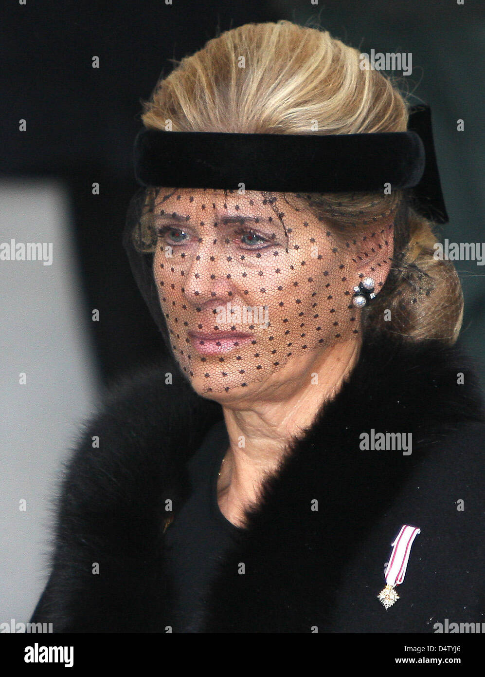 Princess Lea, widow of Prince Alexander of Belgium, attends the funeral ...