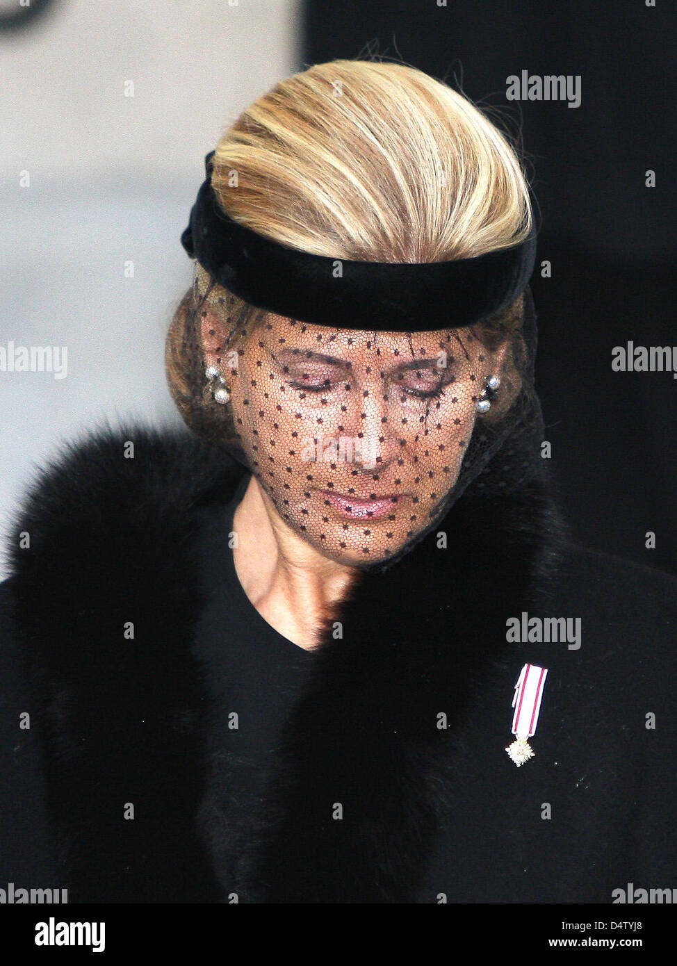 Princess Lea, widow of Prince Alexander of Belgium, attends the funeral ...