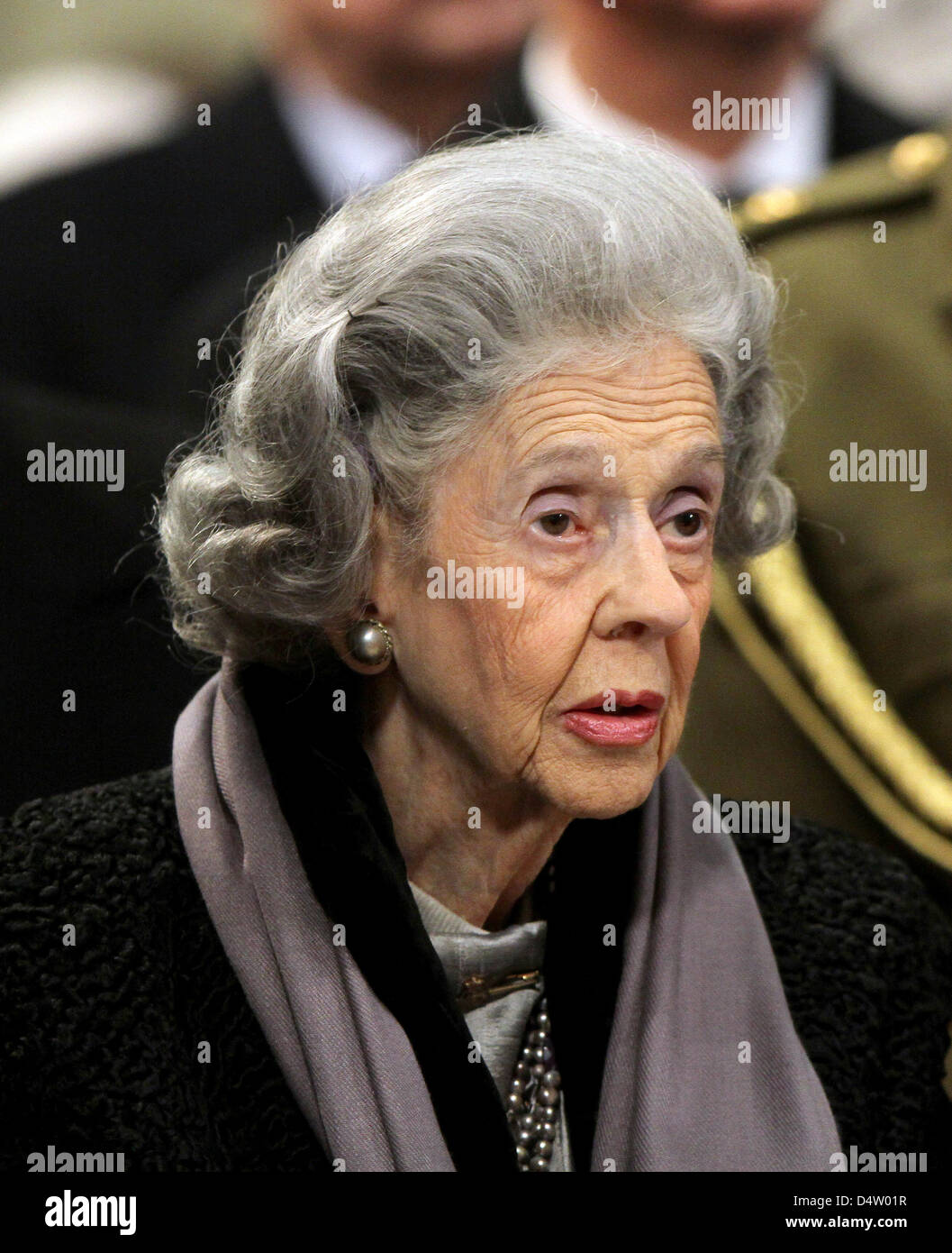 Queen Fabiola of the Belgians attends the funeral of Prince Alexander ...