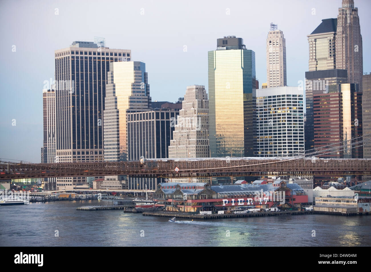 New York City skyline and bridge Stock Photo - Alamy