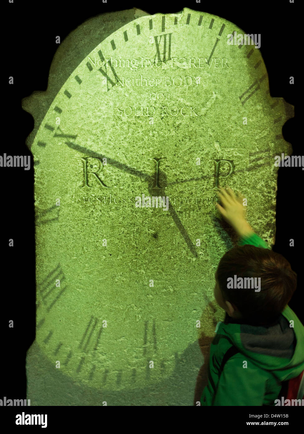 Young boys fascination of this projected display. Nothing lives forever ...