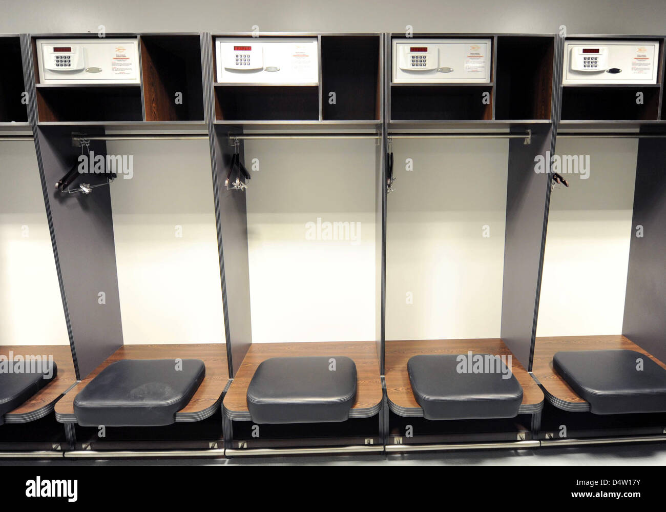 The places of the players in a changing room pictured in the Moses ...