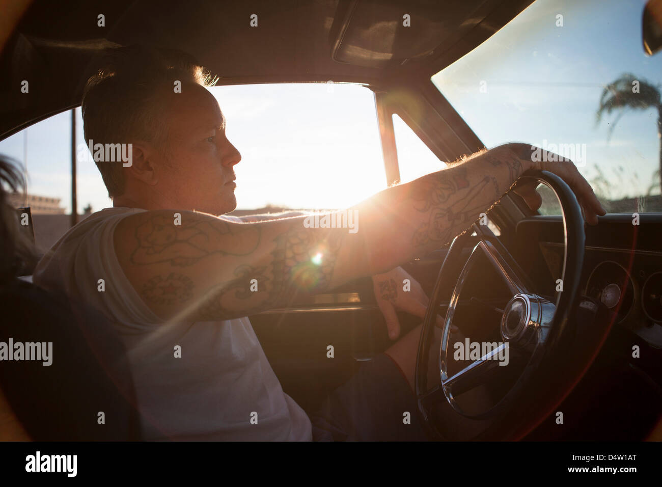 Vintage car driving open road hi-res stock photography and images - Alamy