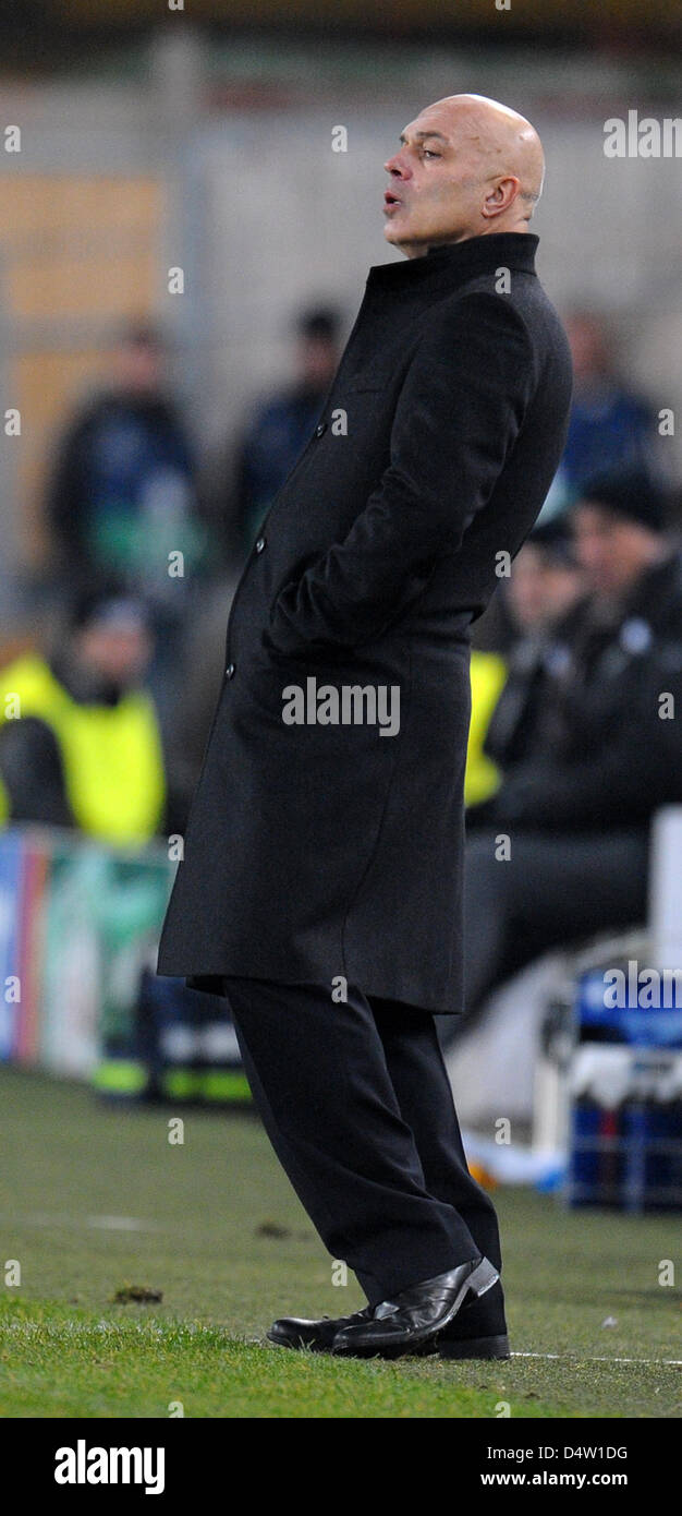 Stuttgart's coach Christian Gross pictured during the Champions League ...