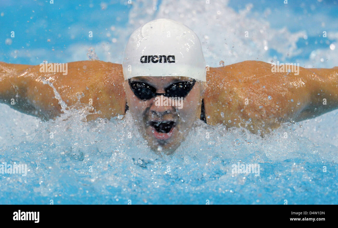 German swimmer Johannes Dietrich in action during the heat of the men's ...