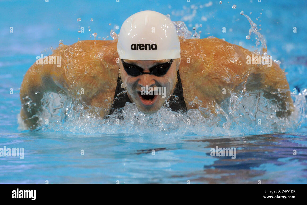 German swimmer Johannes Dietrich in action during the heat of the men's ...