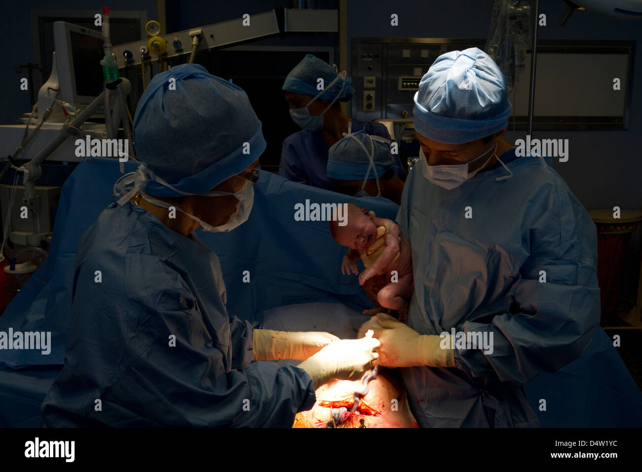 Cesarean in a hospital.a newborn in operating room Stock Photo - Alamy