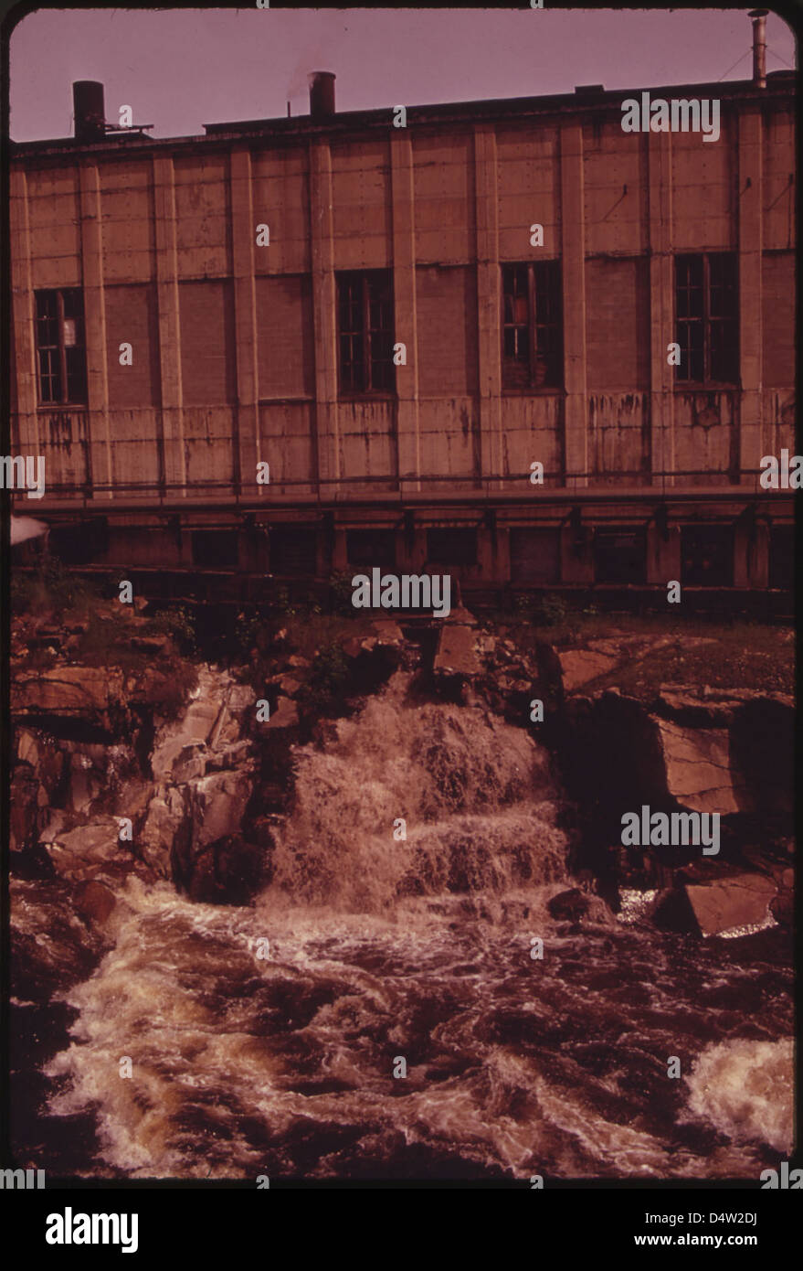 A photo showing the outfall from the Brown Company paper mill in Berlin ...