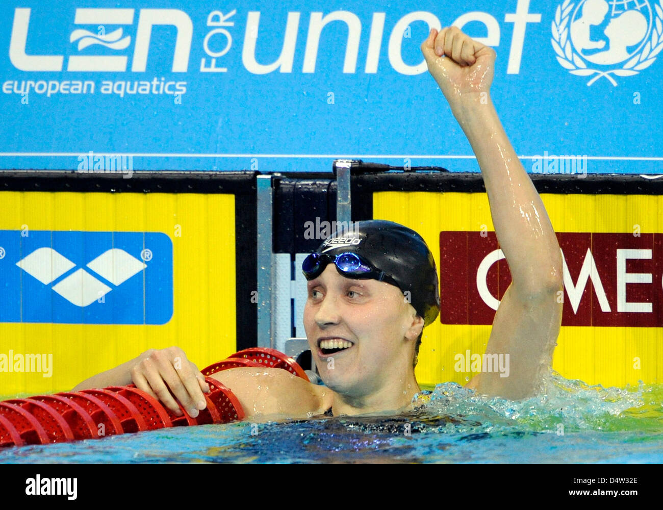 German Caroline Ruhnau celebrates after winning the women's 100m ...