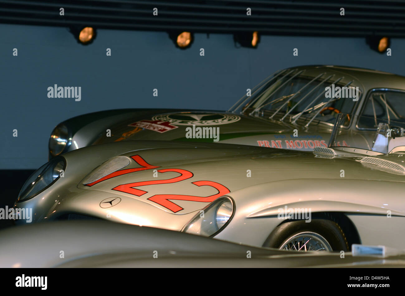 A Mercedes SLR and a Mercedes SL Race Cars at the Mercedes Museum Stock ...