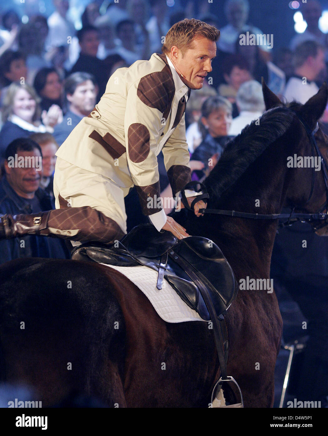 Dieter Bohlen, jury member of casting show 'The Supertalent', rides a ...