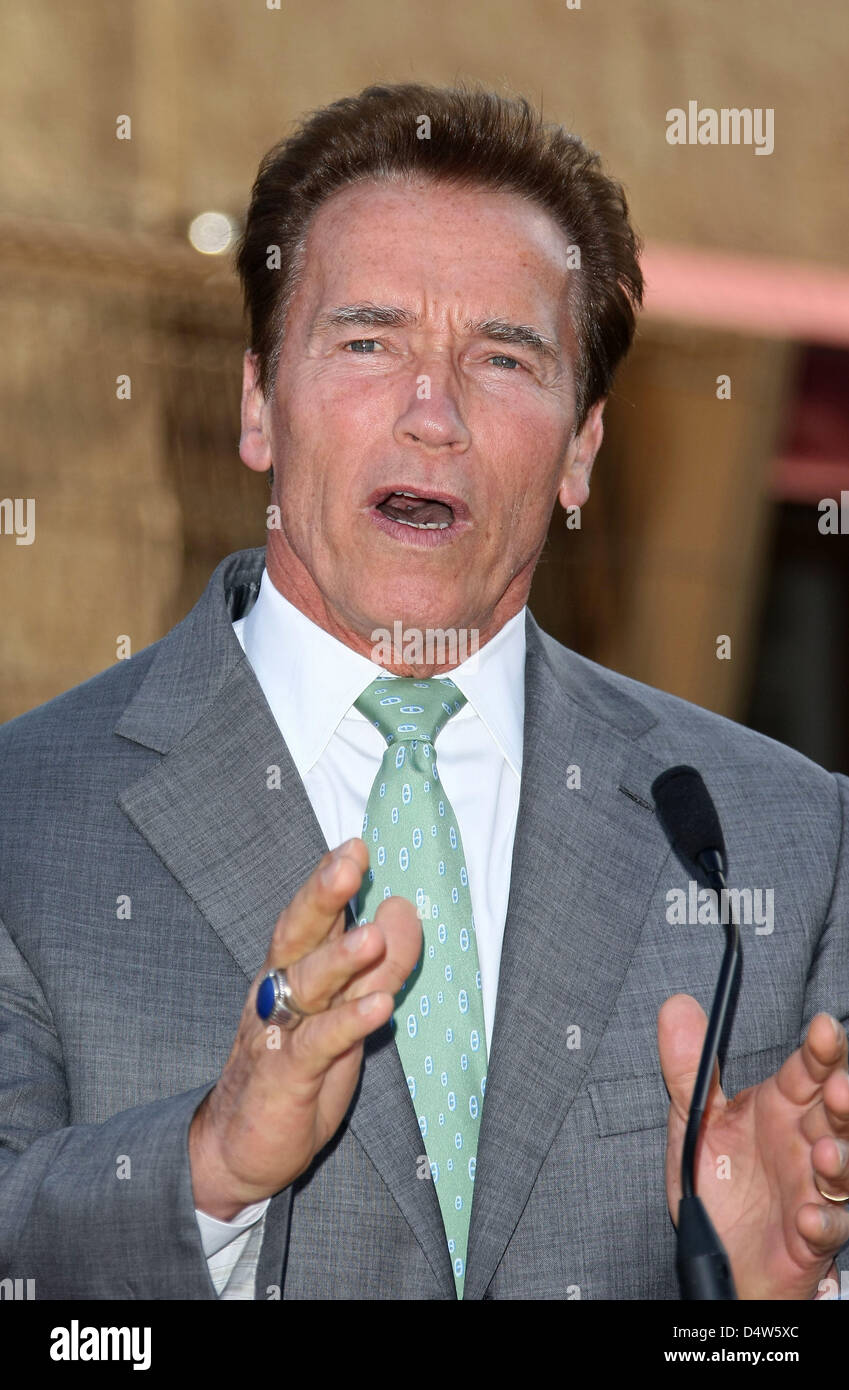 Actor And California Governor Arnold Schwarzenegger Poses During The