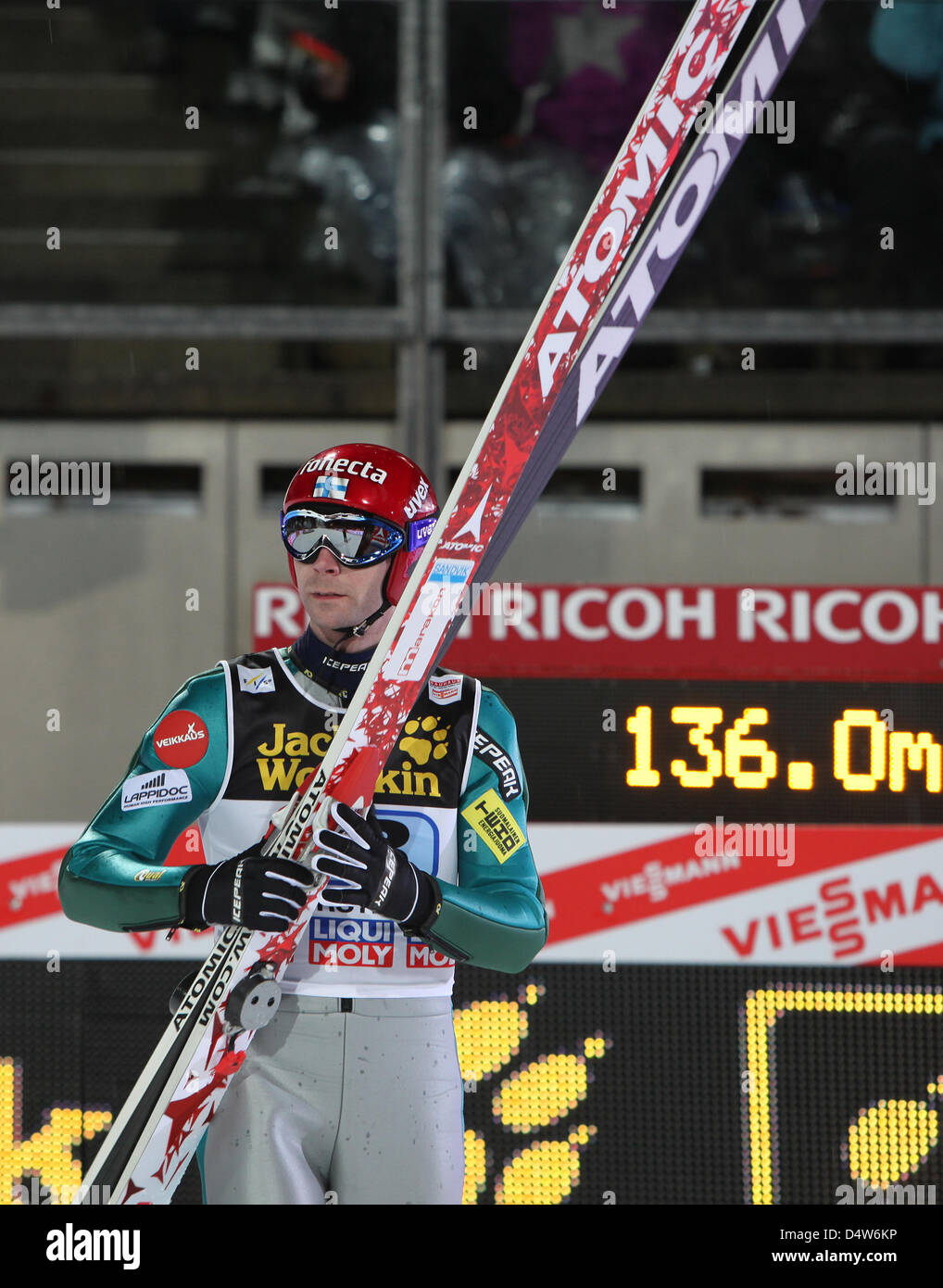 Finnish Janne Ahonen pictured after the final jump at the first event ...