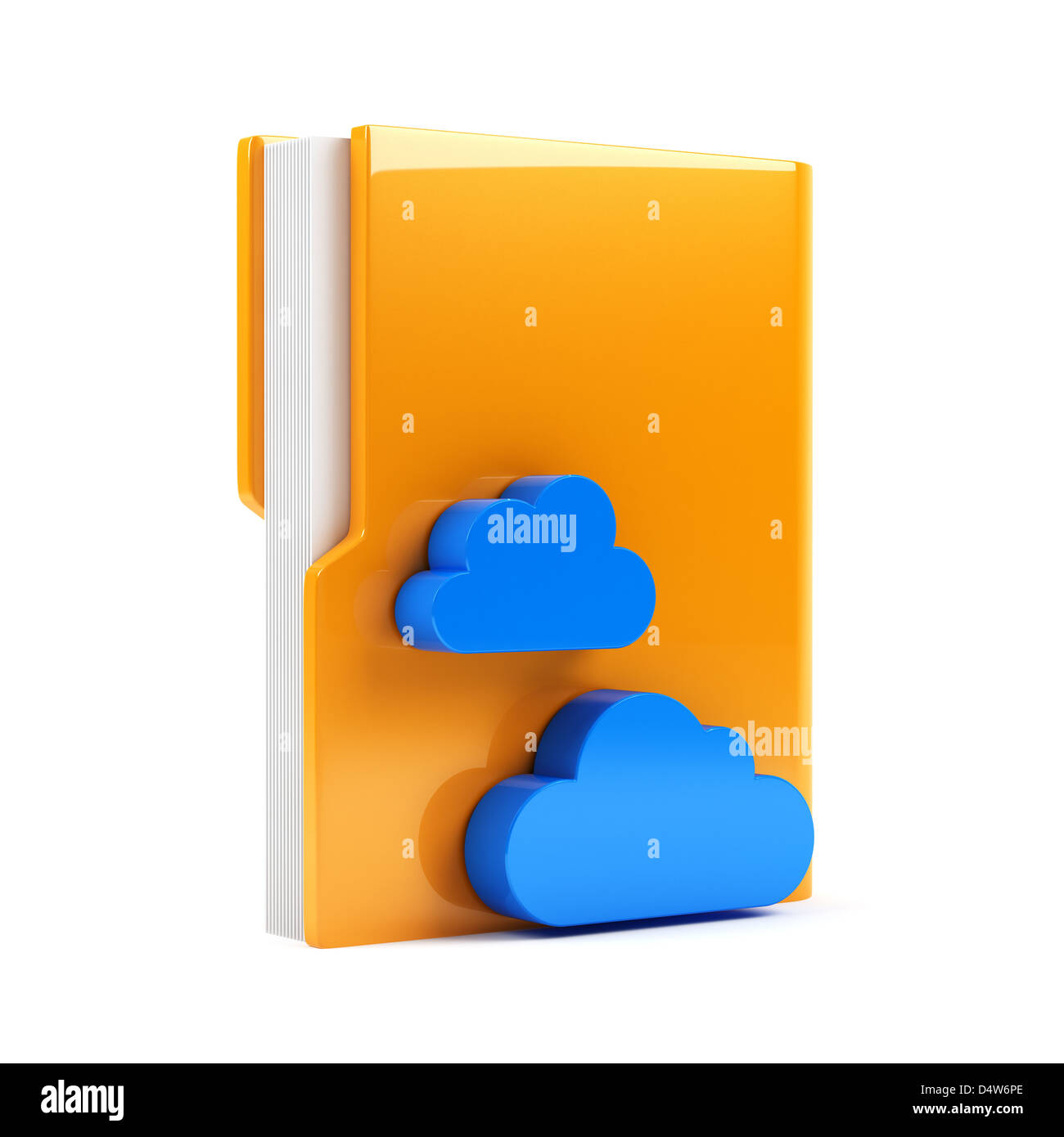 3d illustration of computer folder with cloud icon. Isolated Stock ...