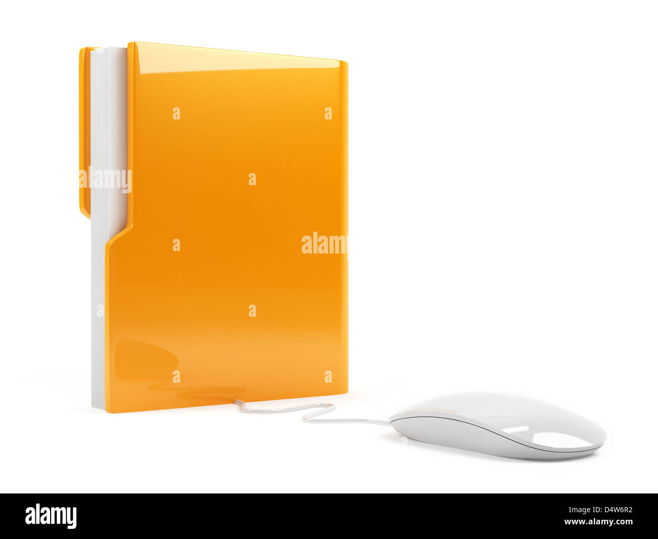 3d illustration of computer folder with mouse. Isolated on white ...