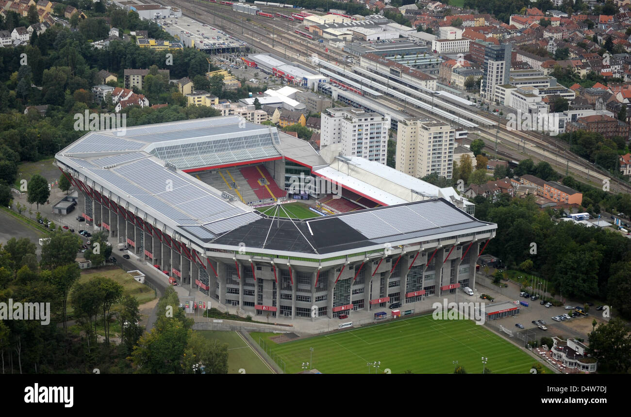The picture features the photovoltaic system on top of the Fritz-Walter ...